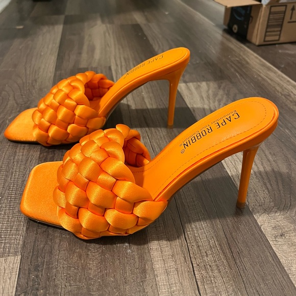 Cape Robbin | Shoes | Cape Robbin Orange Braided Heels | Poshmark